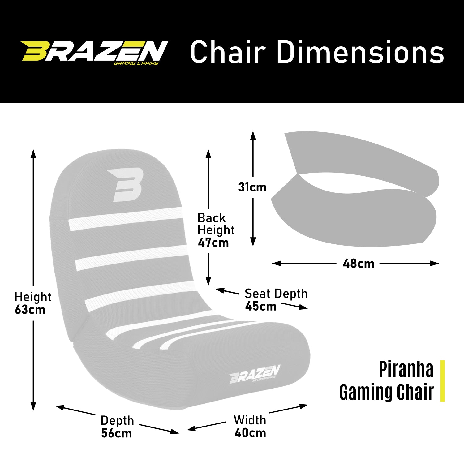 BraZen Piranha Gaming Chair - Brazen
